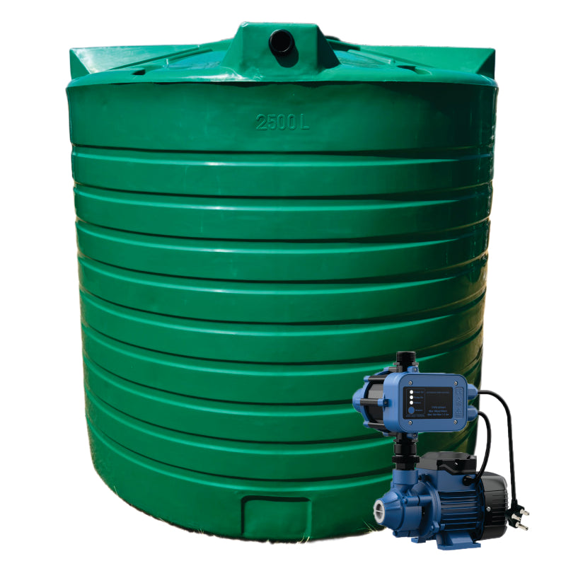 Water tank Combo Basic: 10000l & 0.37kw Peripheral Econo pump - Flowbins