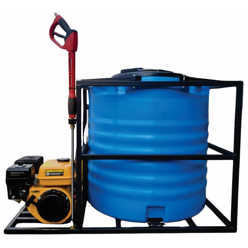 300l Mobile High Pressure Washer 6.5hp Petrol 186bar - Flowbins