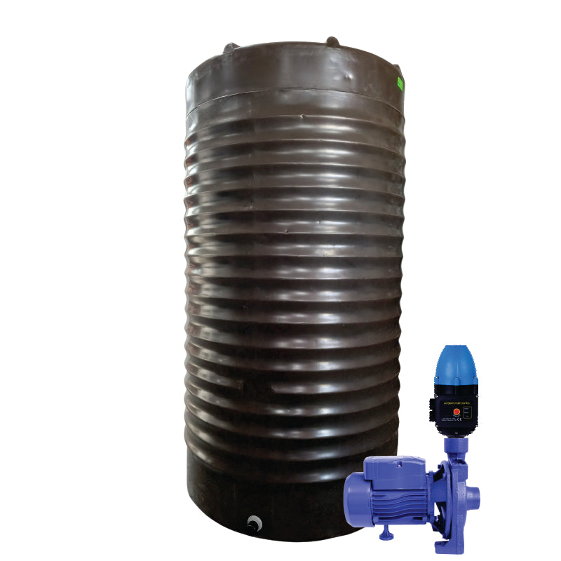 1000l Slim tank and 0.55kw Monoblock Water Pump & Controller - Flowbins