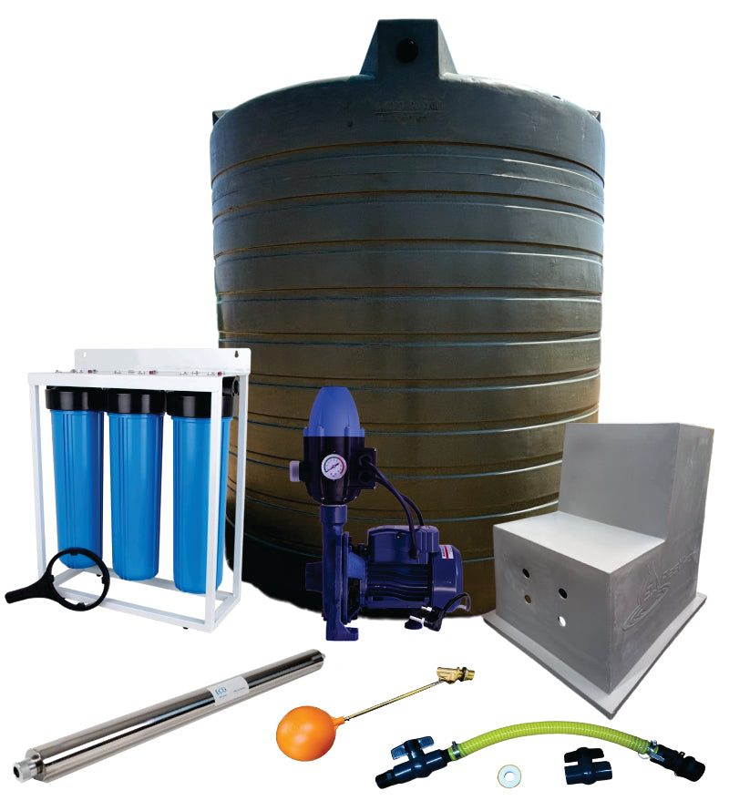 Water tank Combo Full House: 5000l Water tank & 0.55kw Flowpump Monobl ...