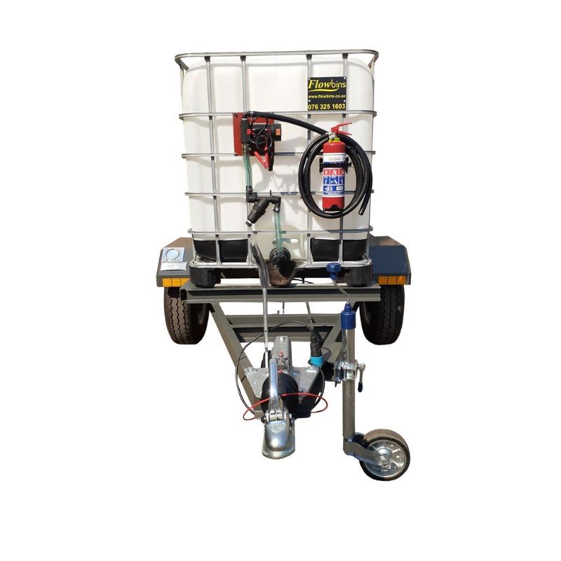 1000l Diesel trailer 40lpm-12v-basic flowbin braked | Flowbins - Flowbins