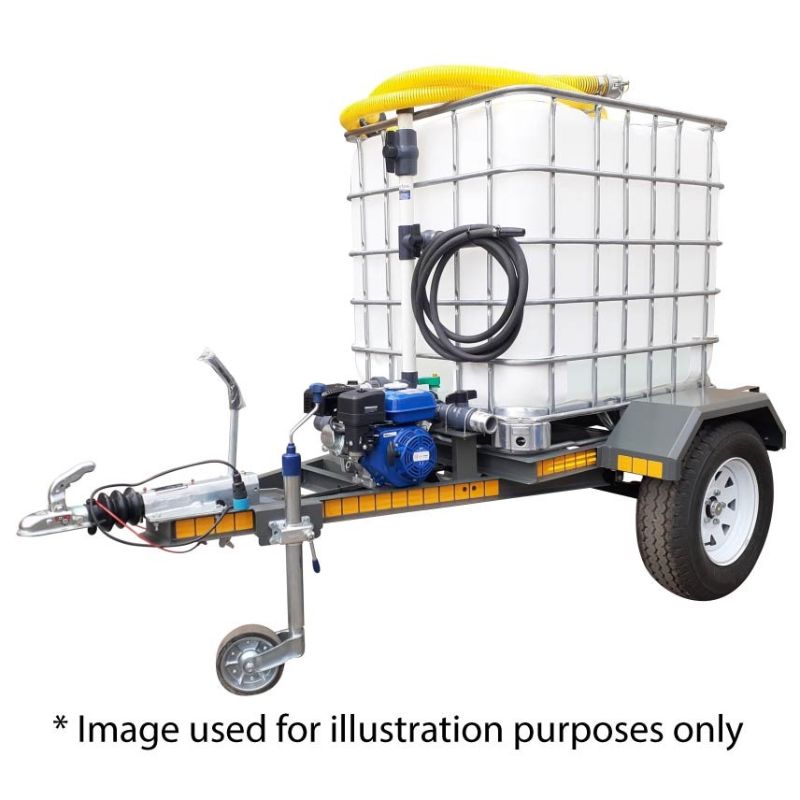 1000l Fire fighter trailer 7bar-3-outlet flowbin braked | Flowbins - Flowbins