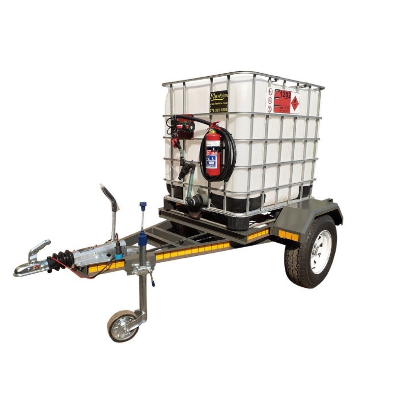 1000l Diesel trailer 40lpm-12v-basic flowbin braked | Flowbins - Flowbins