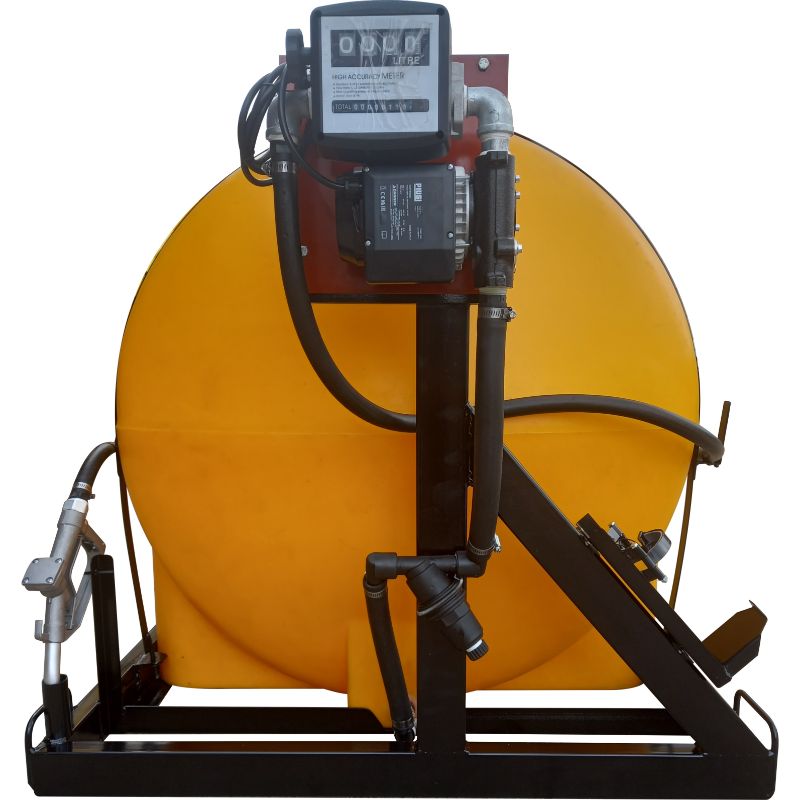 1500l Diesel bowser 56lpm-220v horizontal unit | Flowbins - Flowbins