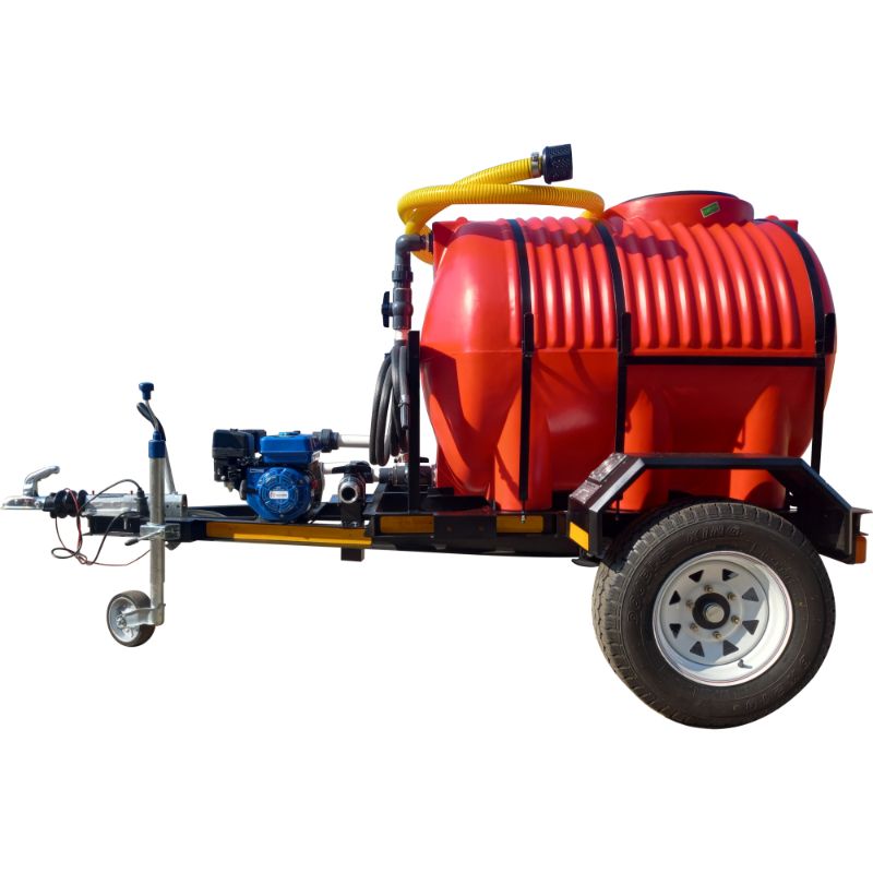 1000l Water Bowser trailer 2.5bar-1-outlet braked | Flowbins - Flowbins