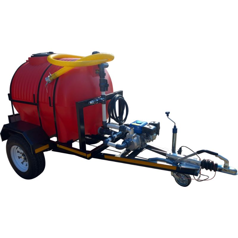 1000l Water Bowser trailer 2.5bar-1-outlet braked | Flowbins - Flowbins